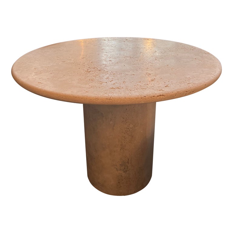 White Roman Travertine Dining Table by Le Lampade For Sale at 1stDibs