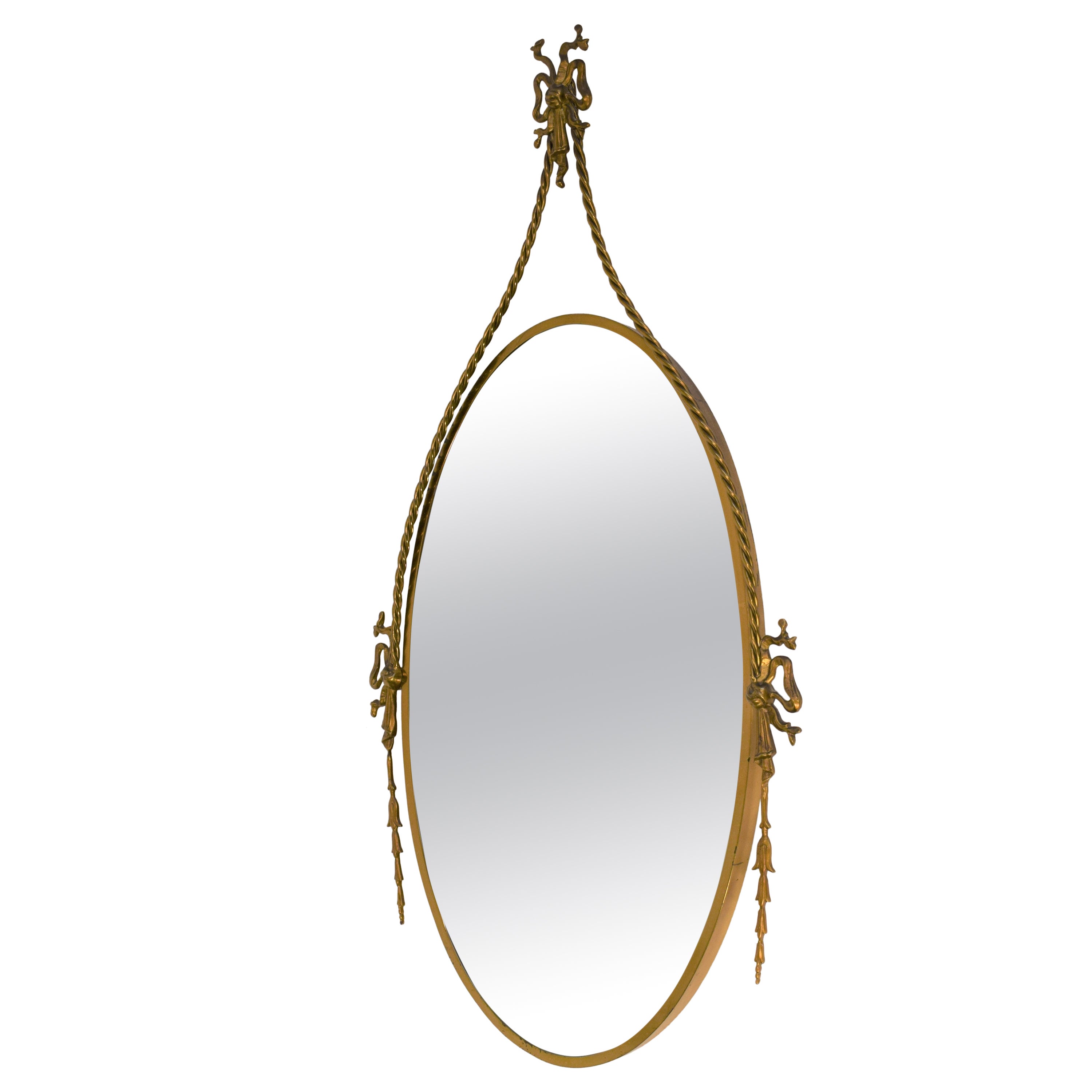 Classic Pink Crystal Mirror Italian Design 1950 with Gold Brass and ...