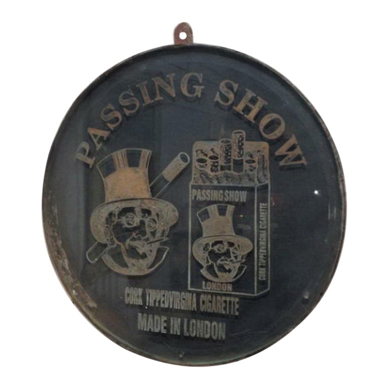 Rare Engraved Glass on Metal Sign from a London Cigarette's Seller ...