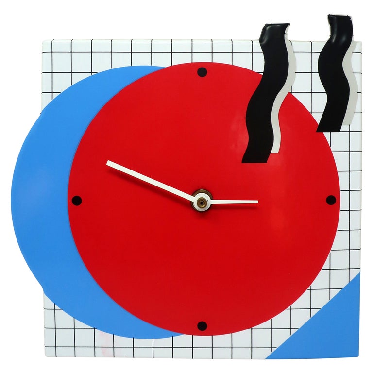 1980s Postmodern Geometric Wall Clock at 1stDibs