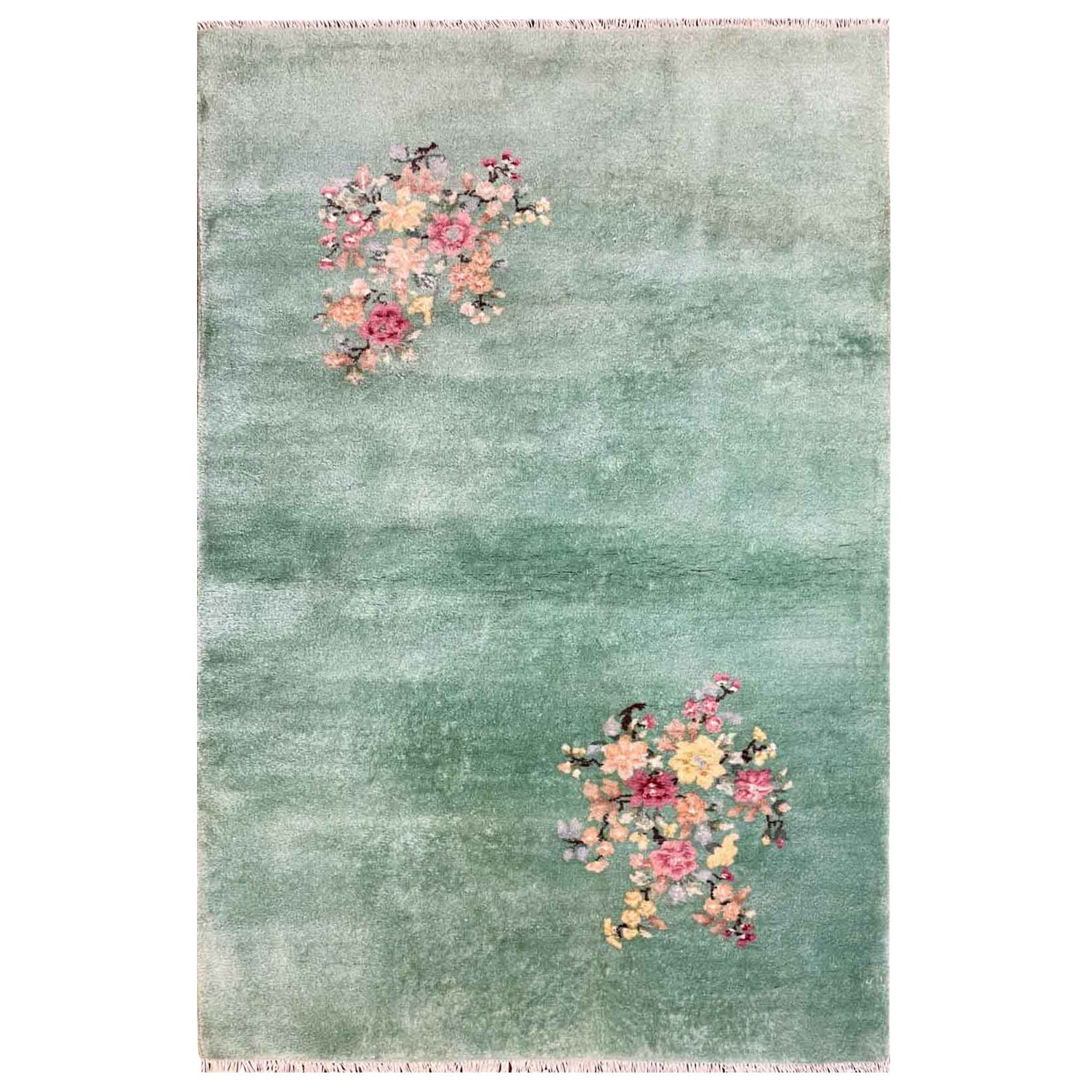Vintage Green Art Deco Chinese Wool Rug For Sale at 1stDibs | green art ...