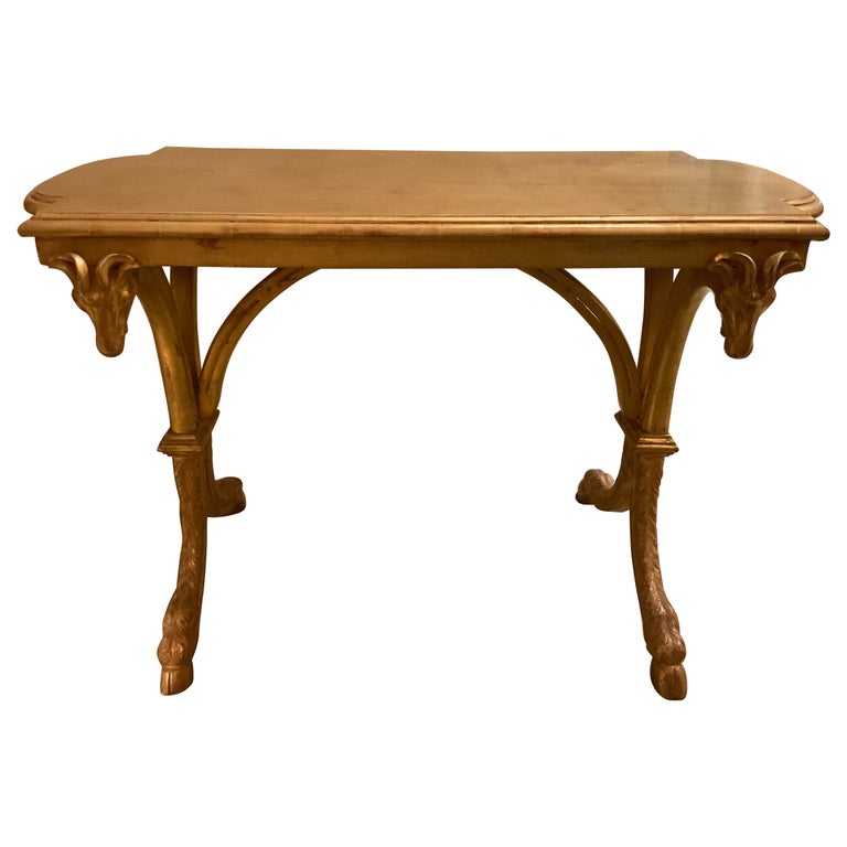 Gold Leaf Rams Head Table For Sale at 1stDibs
