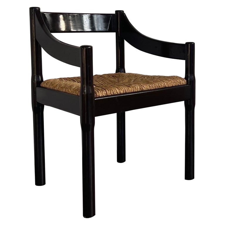 Brown Glossy Carimate Chair By Vico Magistretti For Sale at 1stDibs