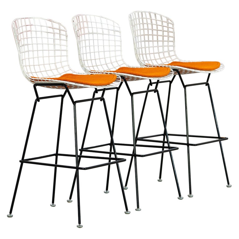 Harry Bertoia - 3x Wire Barstool Chair, Stool - 1952 for Knoll International For Sale at 1stDibs