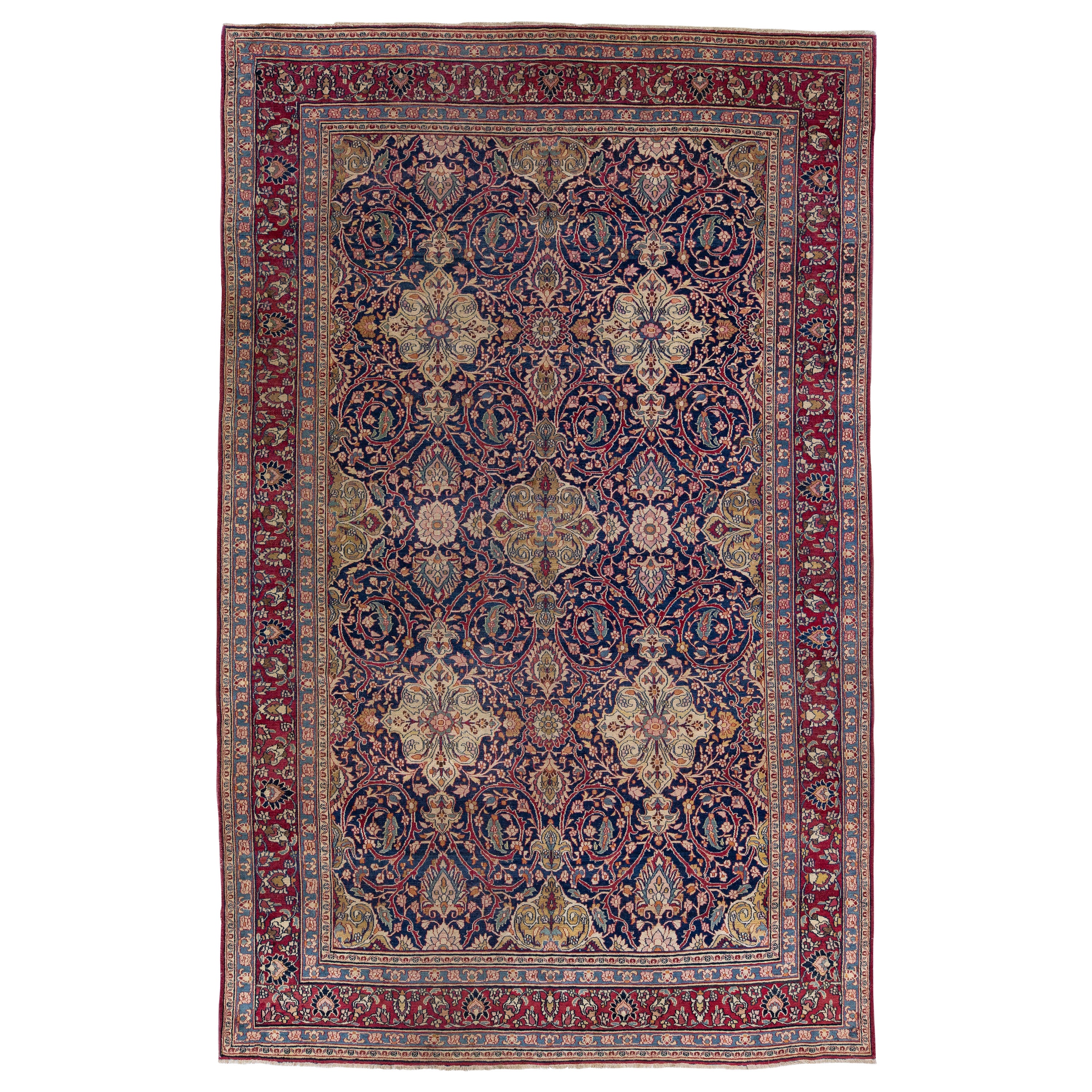 Antique Persian Kerman Rug with Red Field and Floral Patterns For Sale ...