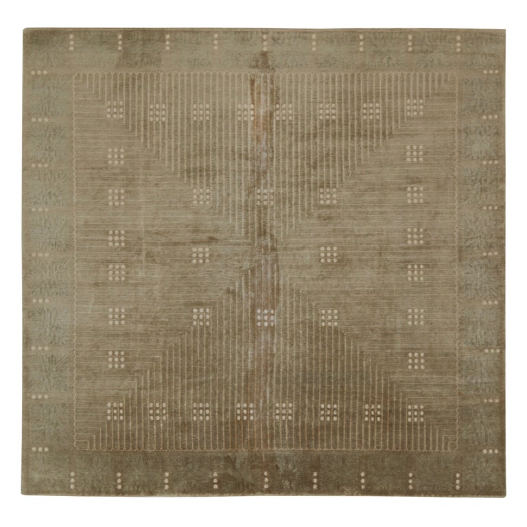 Rug and Kilim’s Austrian Style Art Deco Rug in Brown with Beige ...