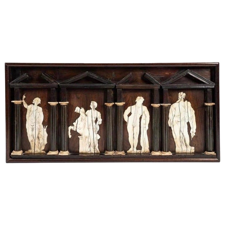 18th Century Grand Tour Classical Panel with Allegorical Inlaid Figures ...