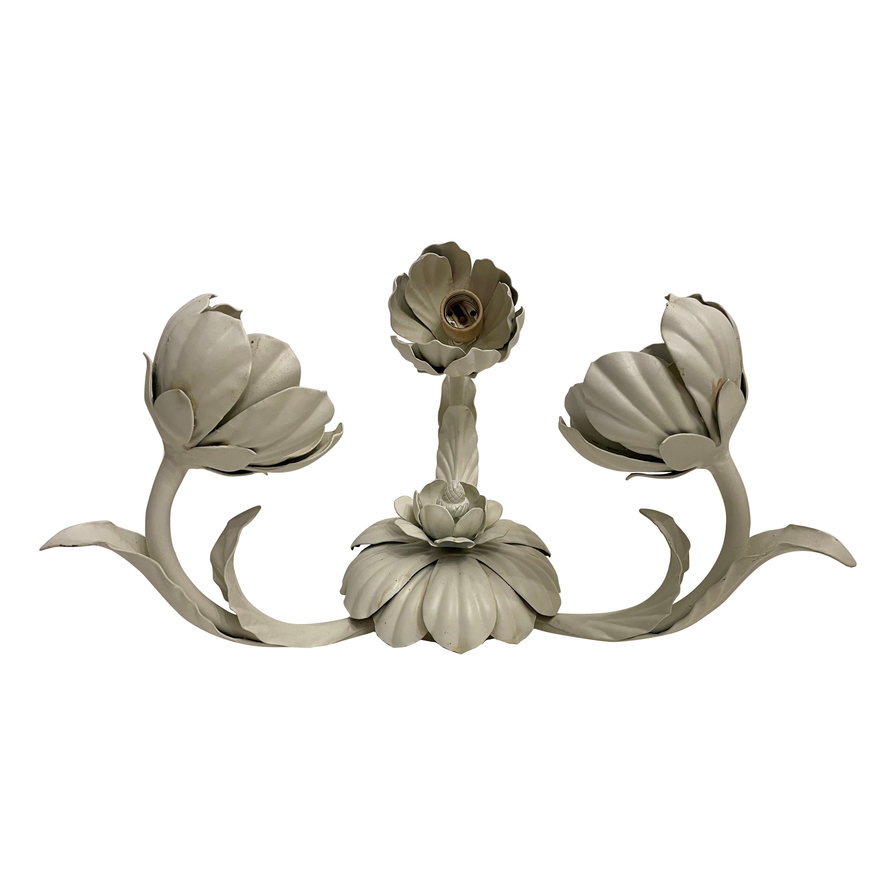 Celeste Bamboo Flush Mount, by David Duncan, Hand Painted, Gold Faux ...