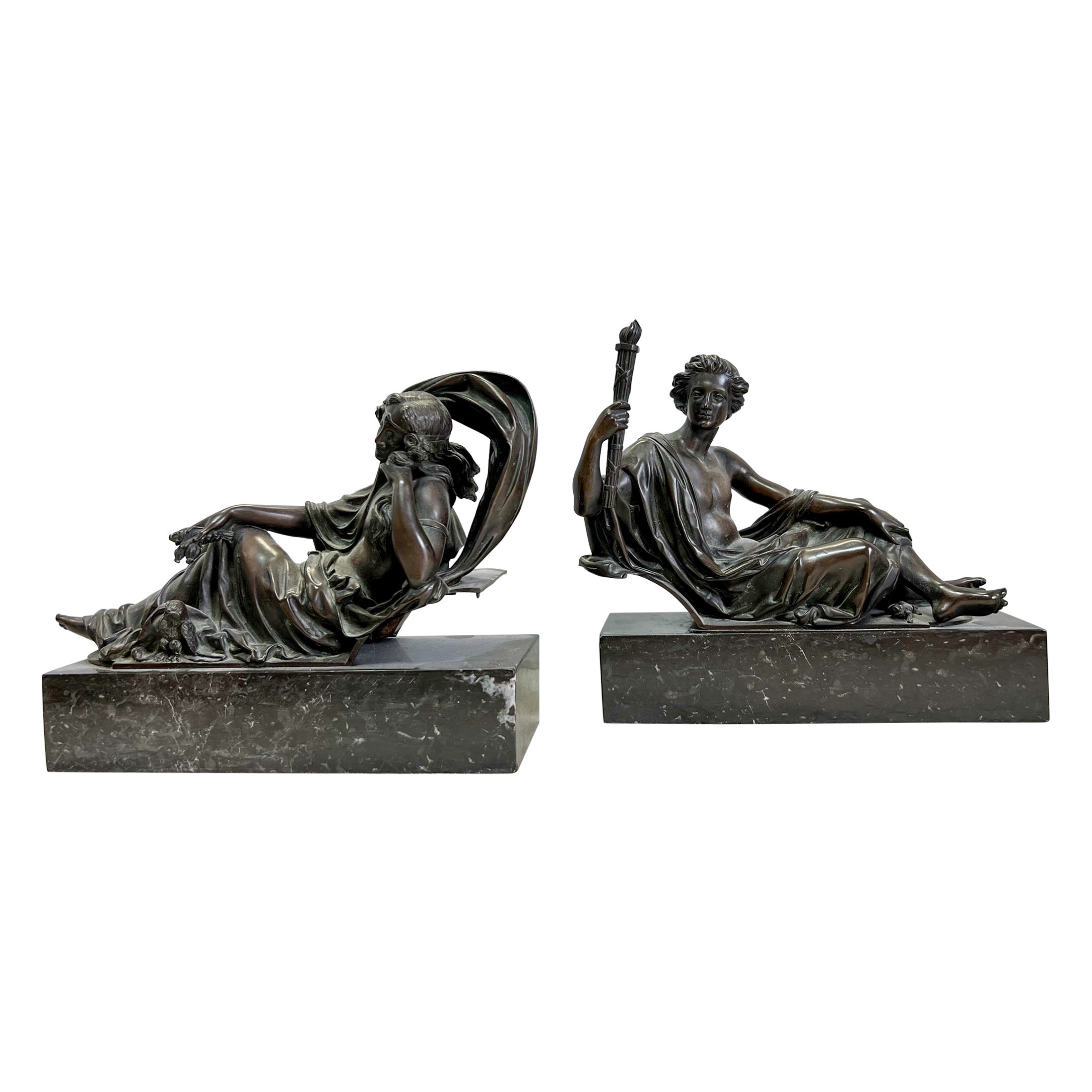 Mid-19th Century French Female Bronze in the Classical Form ...