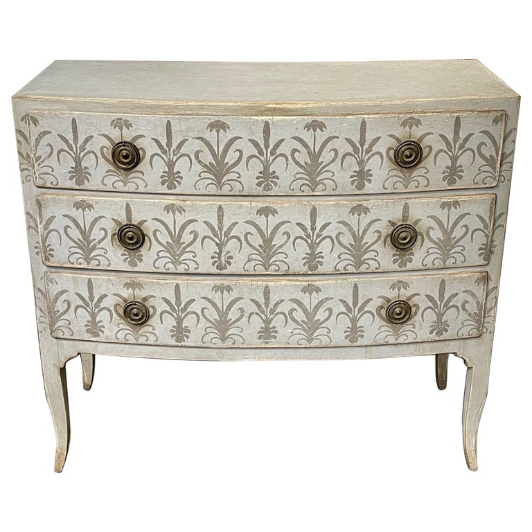19th Century Italian Neo-Classical Curved Front Painted Commode For ...