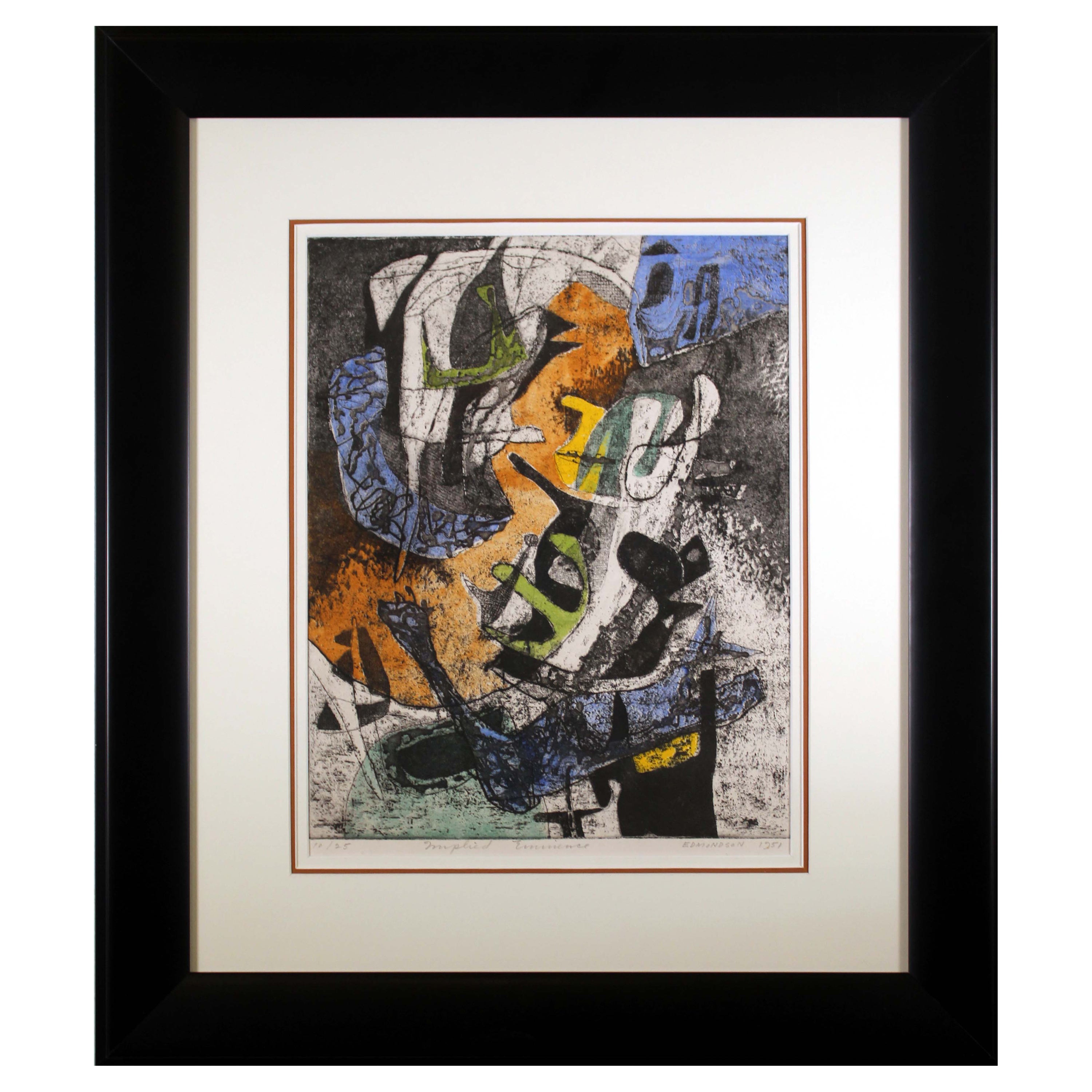 Mixed Media Abstract by Leonard Maurer; Signed and Dated 1962 at 1stDibs