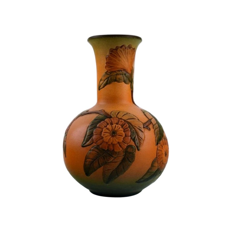 Ipsen's, Denmark, Art Nouveau Vase in Hand-Painted Ceramics with ...