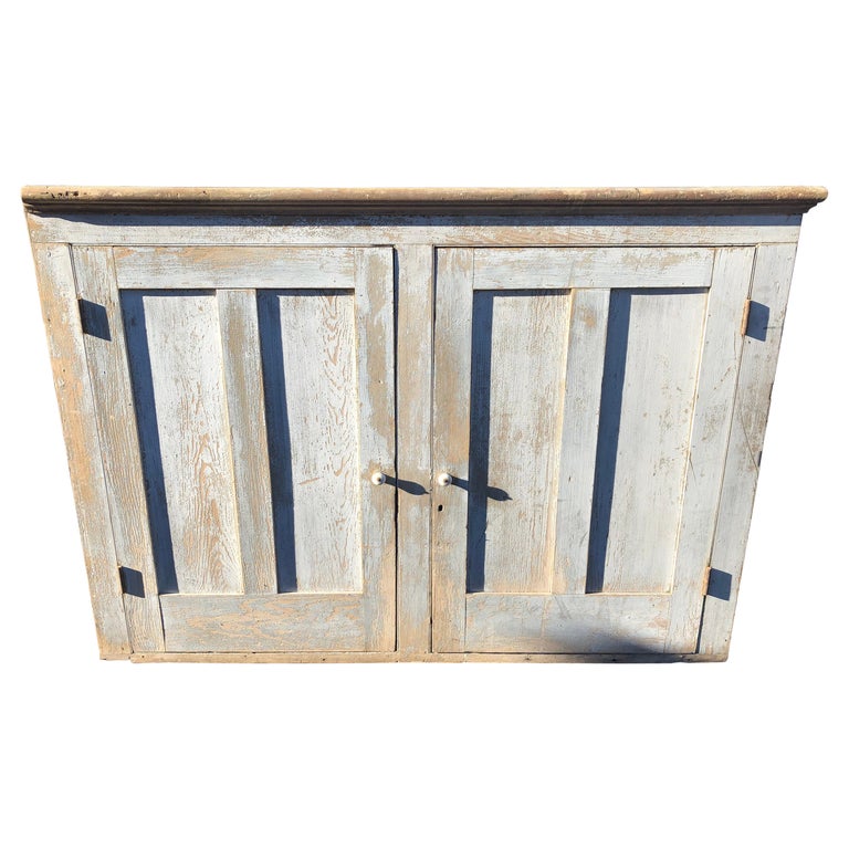 Charming Rustic Distressed Country Cupboard Cabinet For Sale at 1stDibs