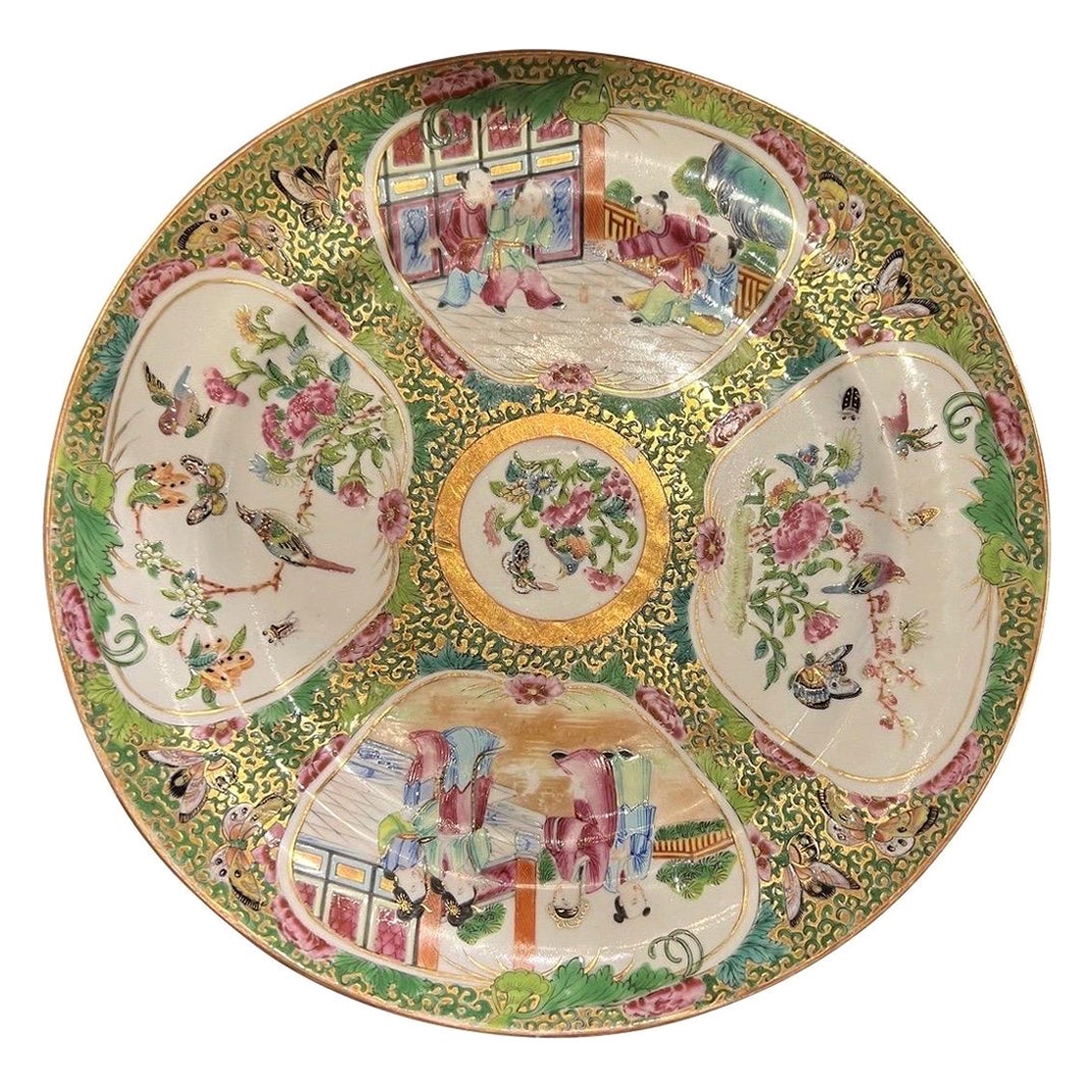 Antique Chinese Export Famille Rose Medallion 10” Porcelain Dinner ...