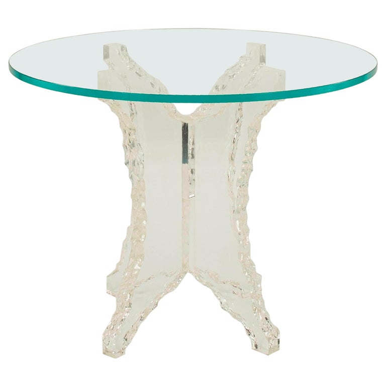 Interlocking Ice Lucite Center Table For Sale at 1stDibs