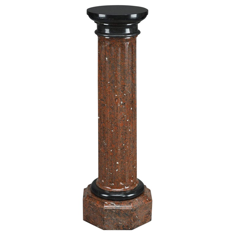 "Scagliola" Cherry Red Column, Late 19th Century For Sale at 1stDibs