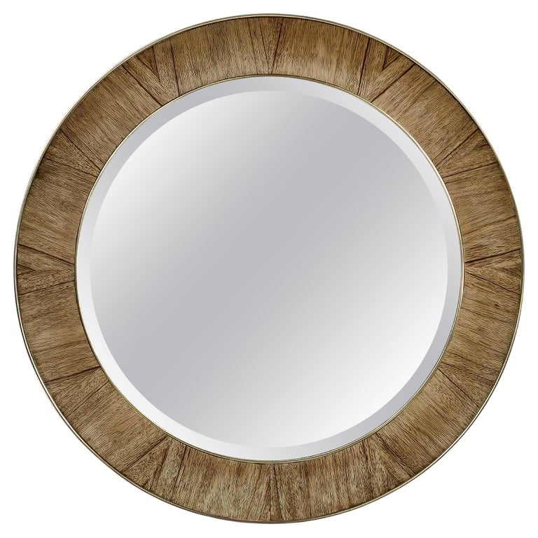 Golden Amber Round Mirror For Sale at 1stDibs