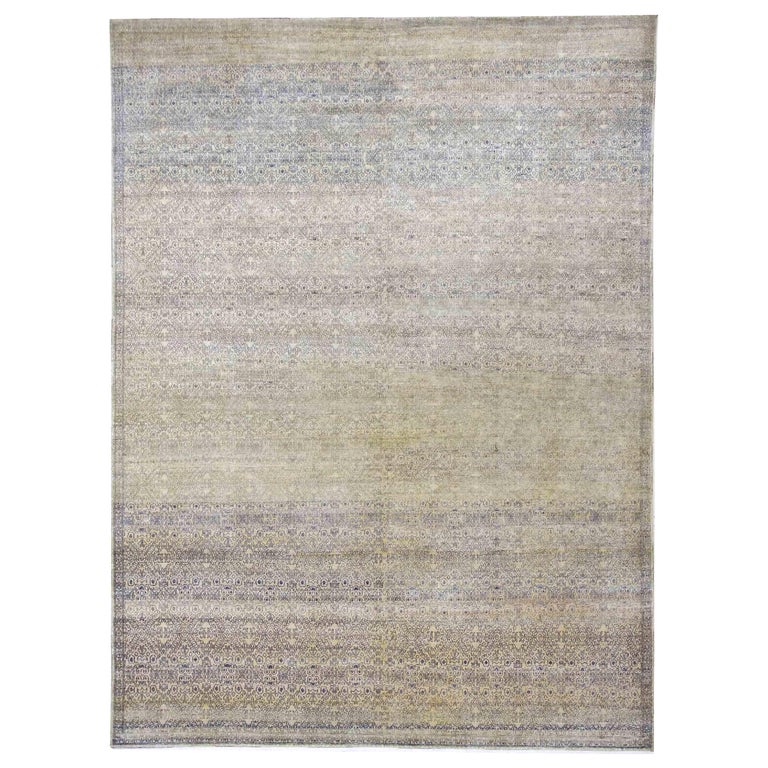 Hand Knotted Silk Rug For Sale at 1stDibs