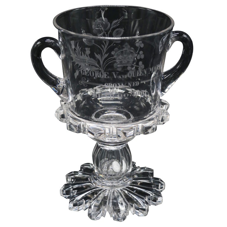 English Commemorative Glass Goblet for the Coronation of George v 1911 ...