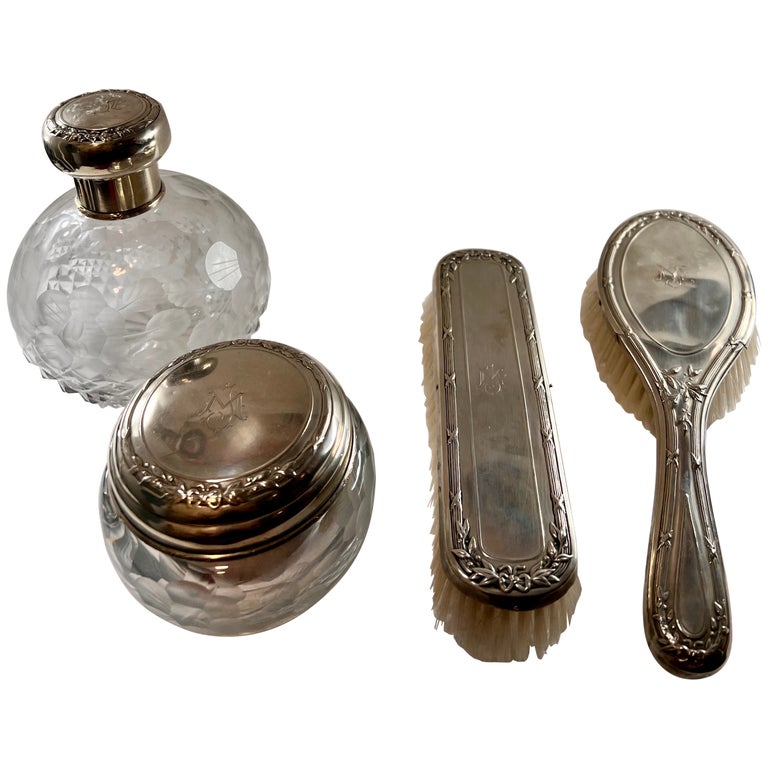 Vintage Ladies Sterling Alpaca Vanity Dressing Set with Intials M I For ...