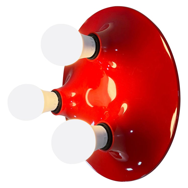 Red Triteti Wall Light by Vico Magistretti for Artemide, 1960s at 1stDibs