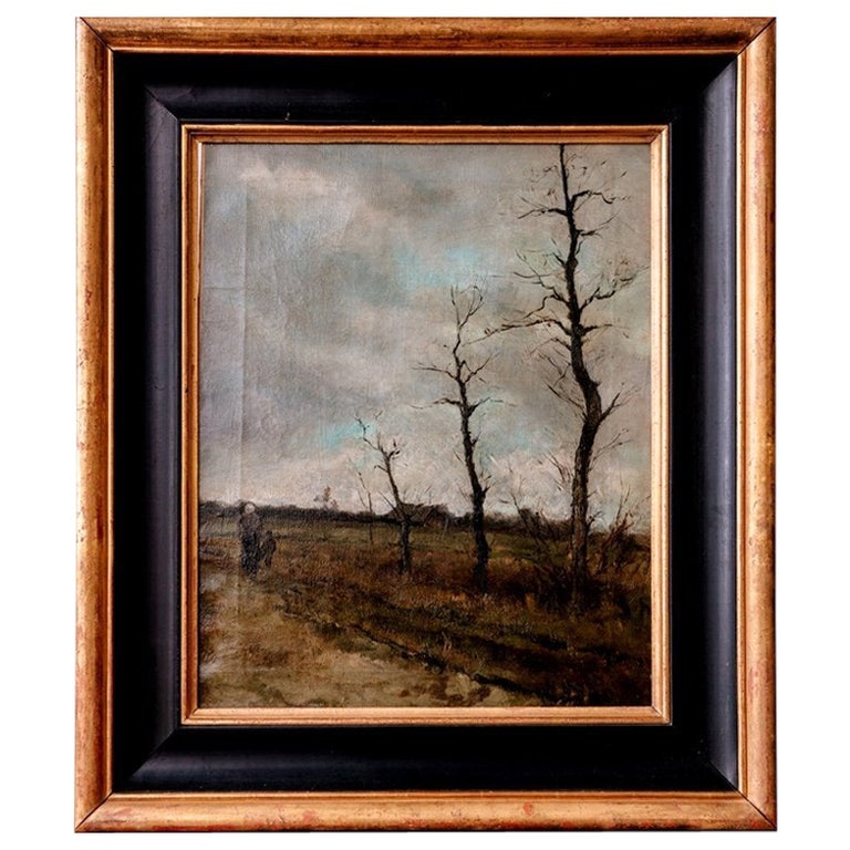 Oil On Canvas - Landscape - Barbizon School - XIXth Century For Sale at ...