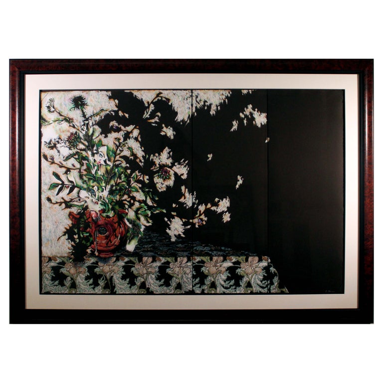 Jane Johnson Mixed Media Floral Still Life Framed For Sale at 1stDibs