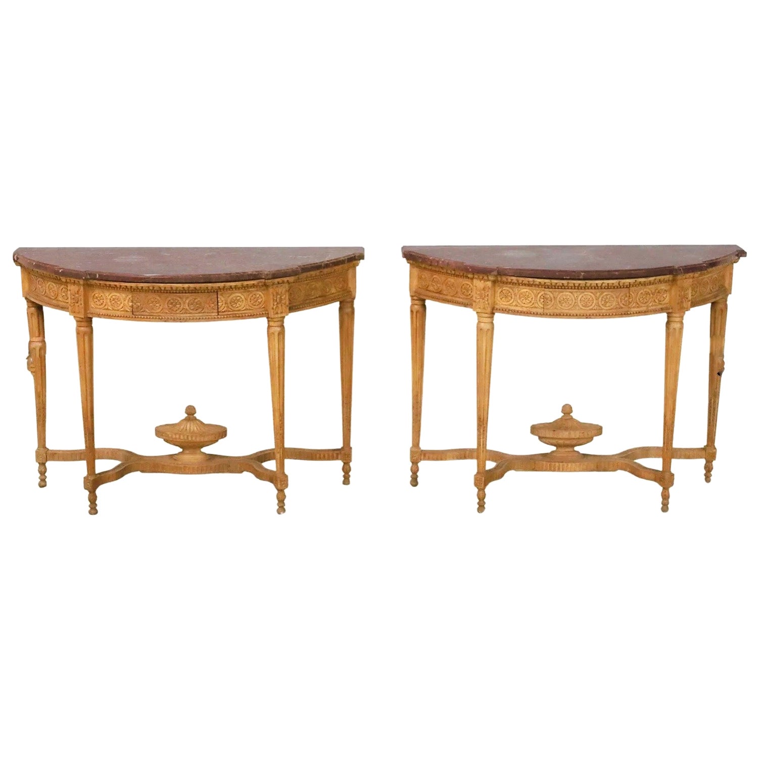 French Louis XVI Style Demilune Console Table at 1stDibs