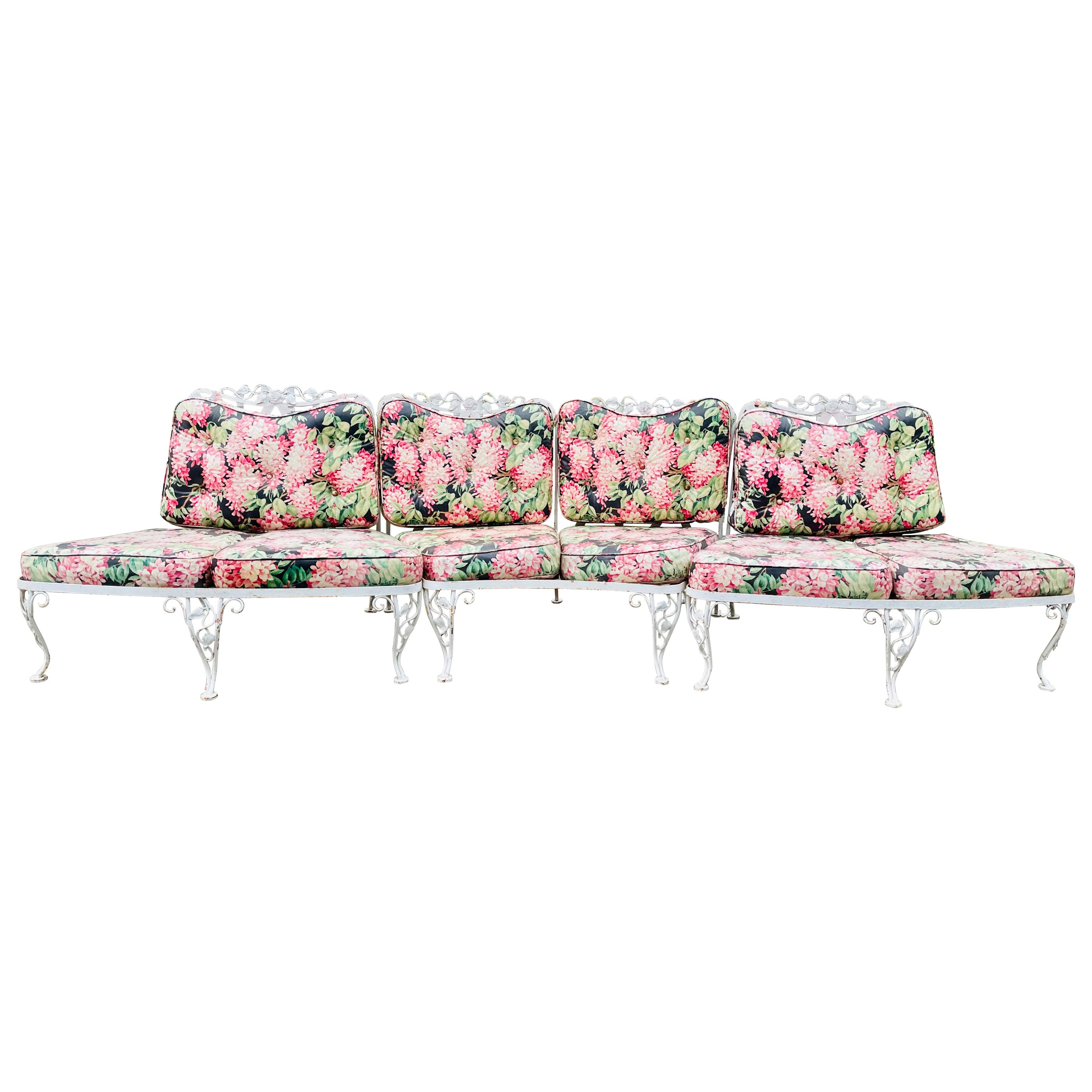 Special Edition Vintage Woodard Wrought Iron Chantilly Rose Sofa ...
