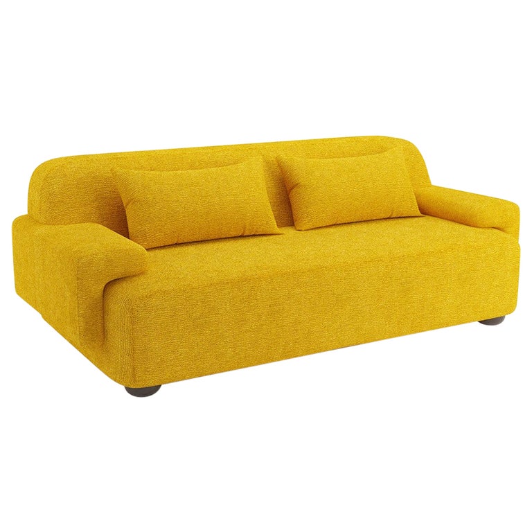 Popus Editions Lena 4 Seater Sofa in Corn Megeve Fabric with Knit ...