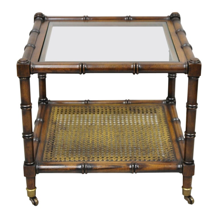 Vintage Hollywood Regency Faux Bamboo 2 Tier Low Side End Table For ...