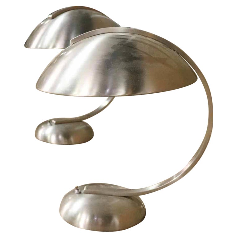 Pair Mid-Century Metal Lamps For Sale at 1stDibs