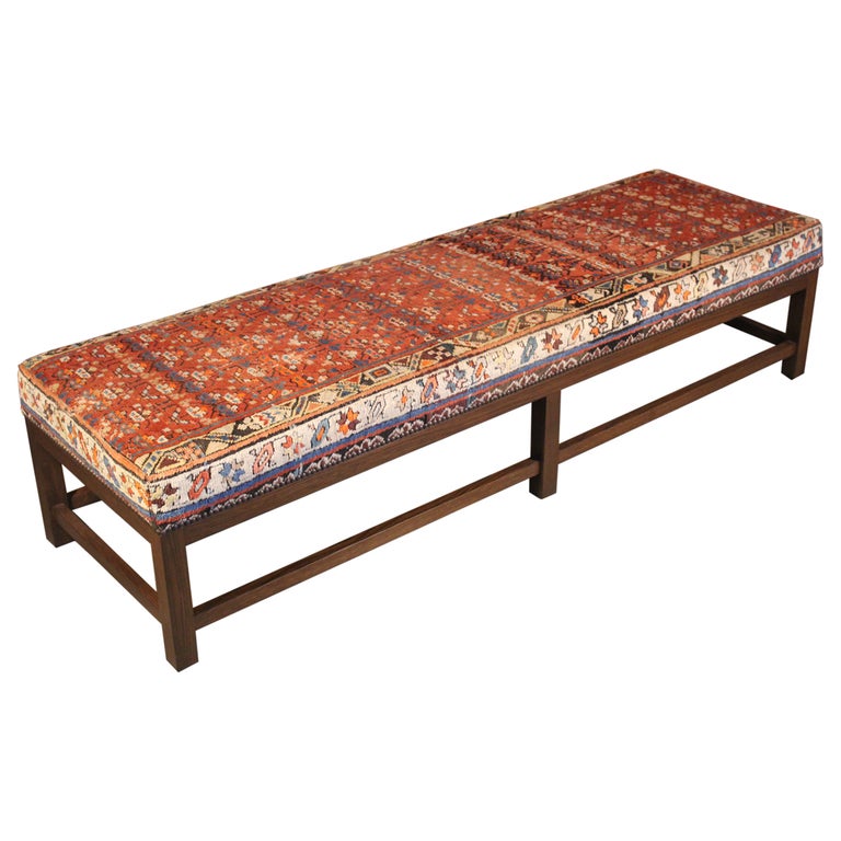 Tapis ottoman ou banc Lexington tapissé d'un tapis turc vintage En ...