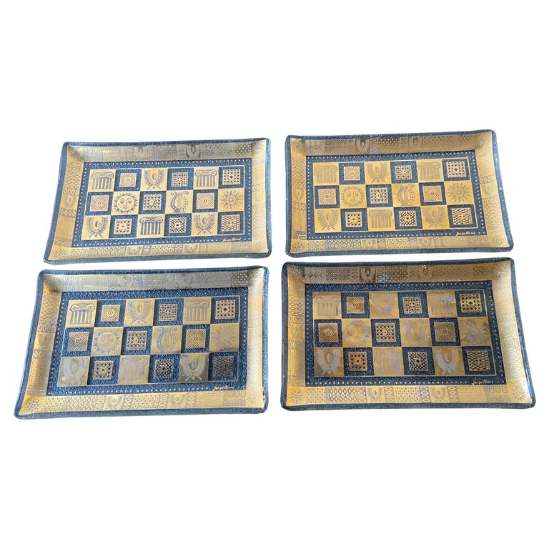 4 Georges Briard Small Glass Trays For Sale at 1stDibs
