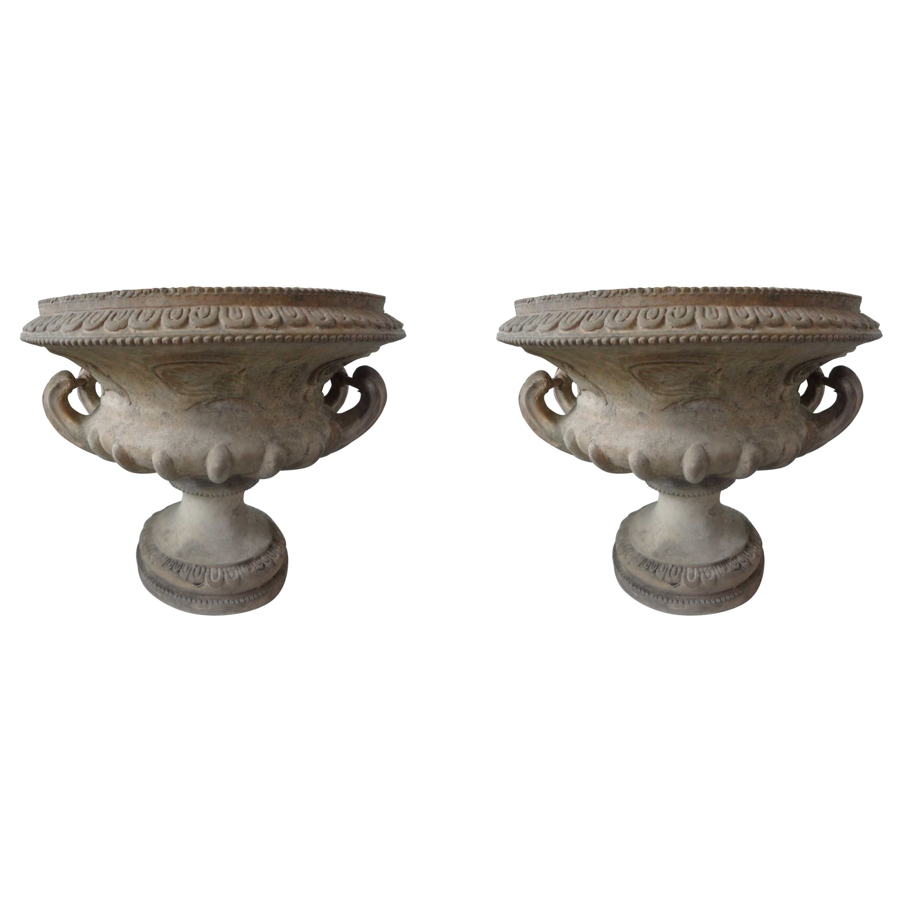 Turn of the Century Italian Campania Urn with Gadroon Motifs on Tall ...