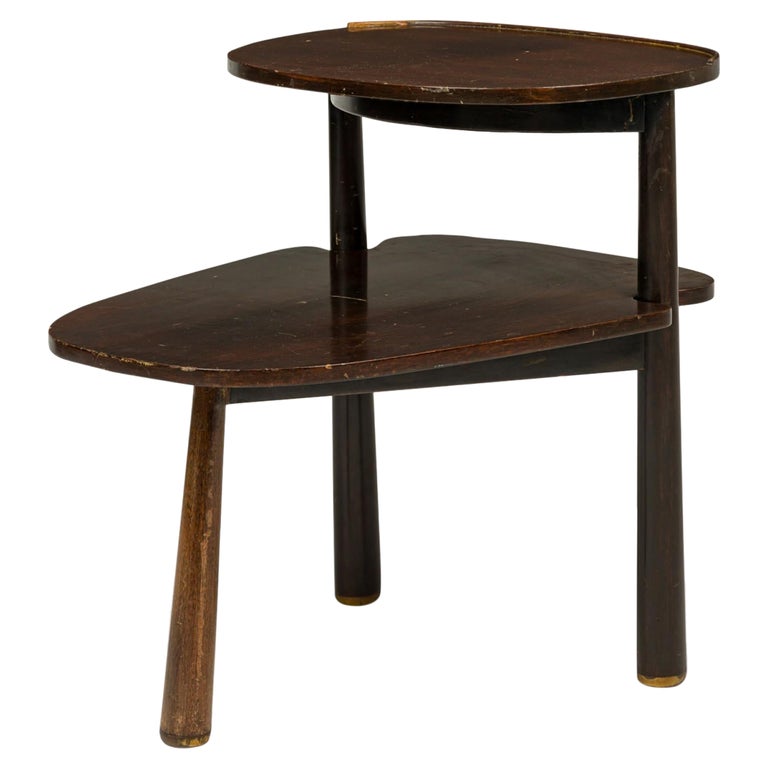 Edward Wormley for Dunbar Dark Wood Stepped Oblong End / Side Table For ...