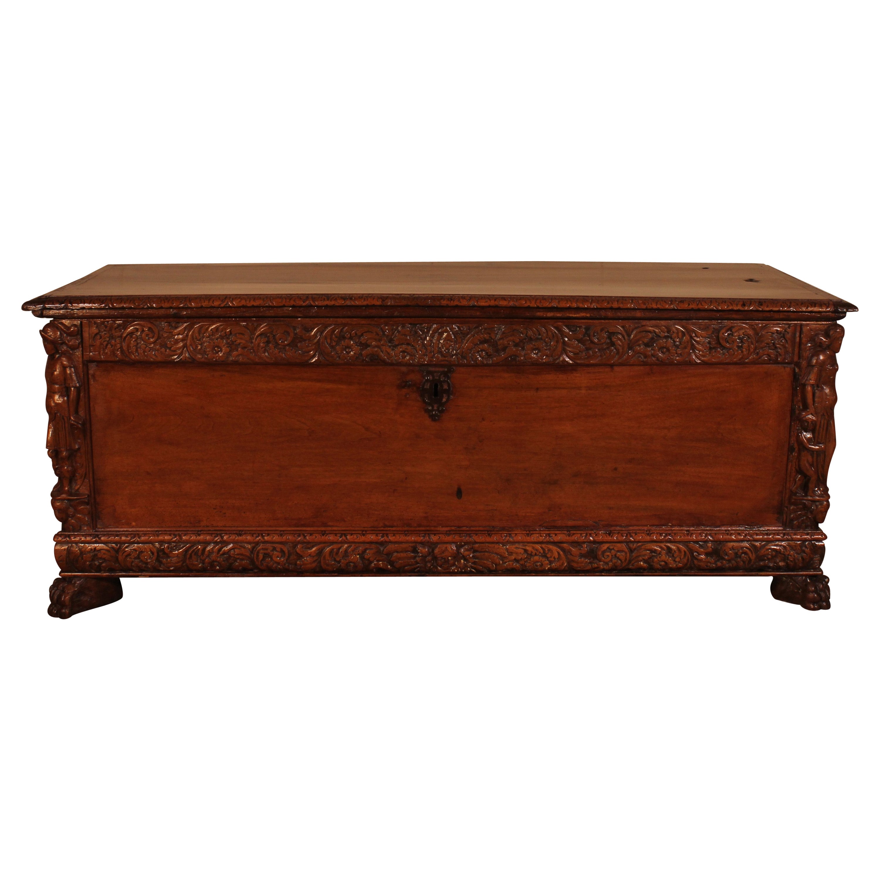 Cassone Chest Cedar Azores 20 October 1592 marriage scrollwork mastic ...