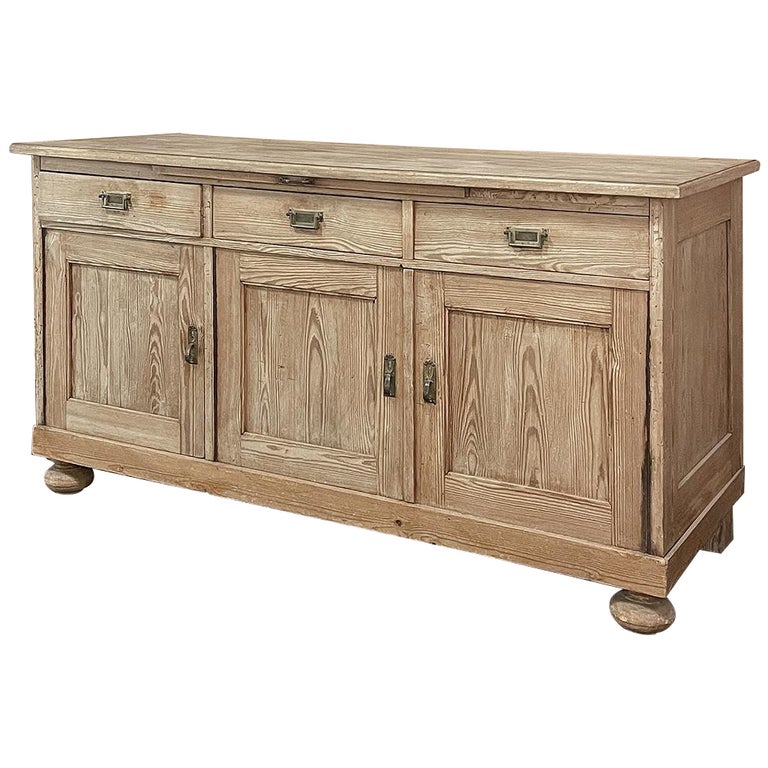 Antique Rustic French Buffet ~ Credenza in Stripped Pine For Sale at ...