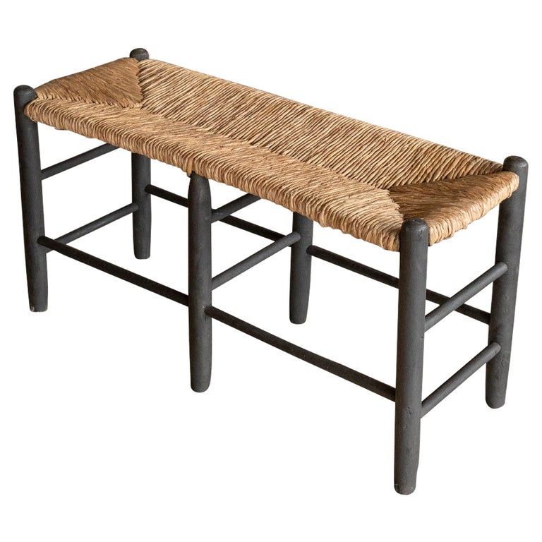 French Rustic Woven Bench For Sale at 1stDibs