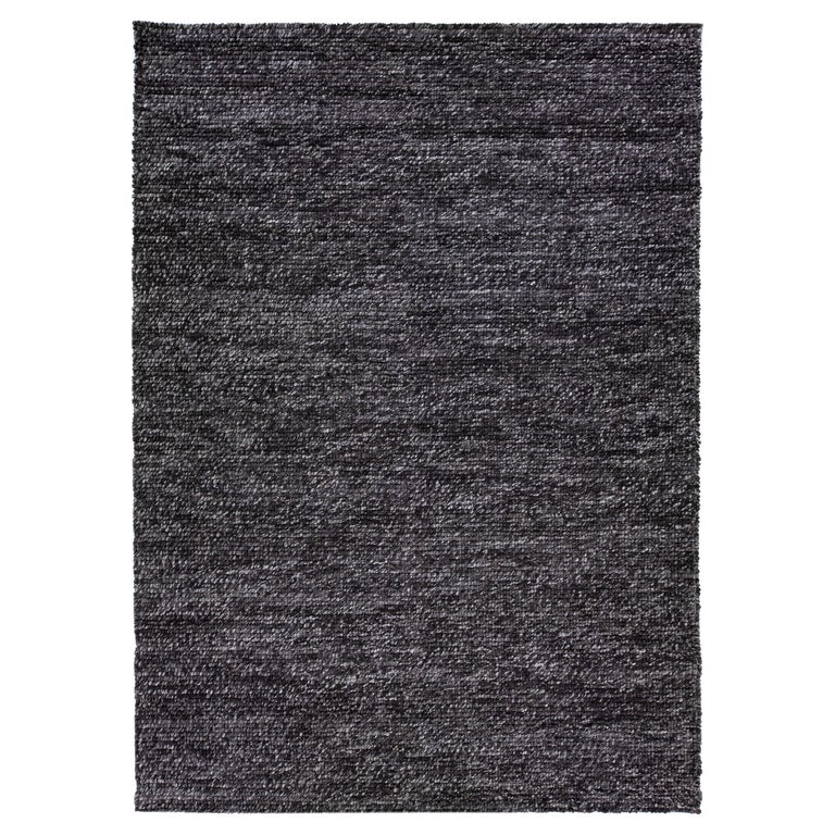 Gray-Charcoal Color Modern Felted Textuted Wool Rug By Apadana For Sale ...