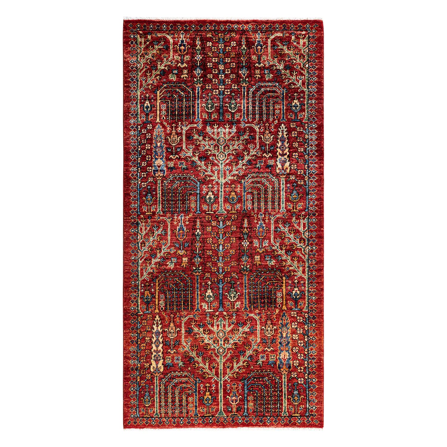 One of a Kind Hand Knotted Traditional Tribal Serapi Orange Area Rug ...