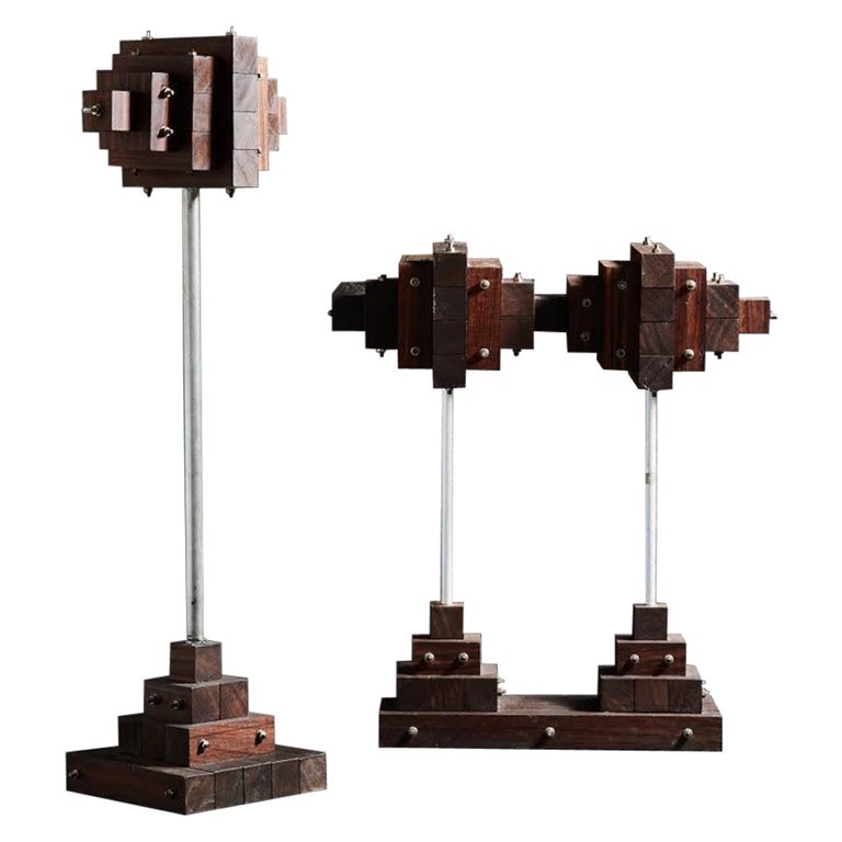 Momcilo Milovanovic, 2 TOTEM Sculptures Brutalist Vintage Style 70s Mid ...