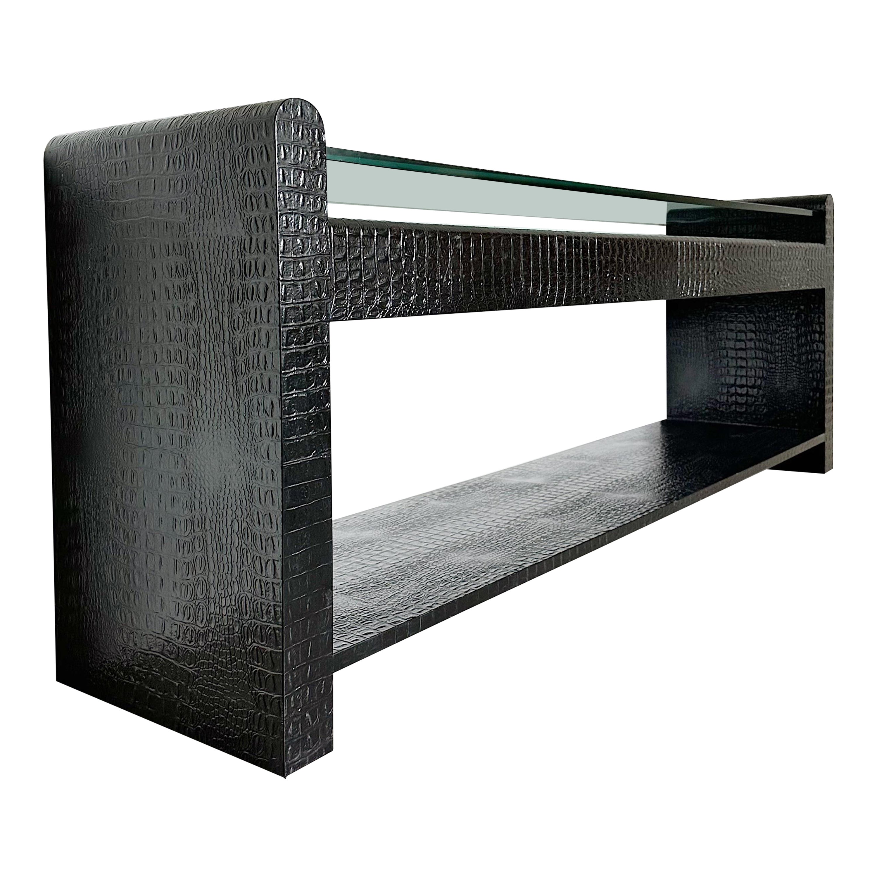 Shagreen Embossed Edelman Leather Console For Sale at 1stDibs