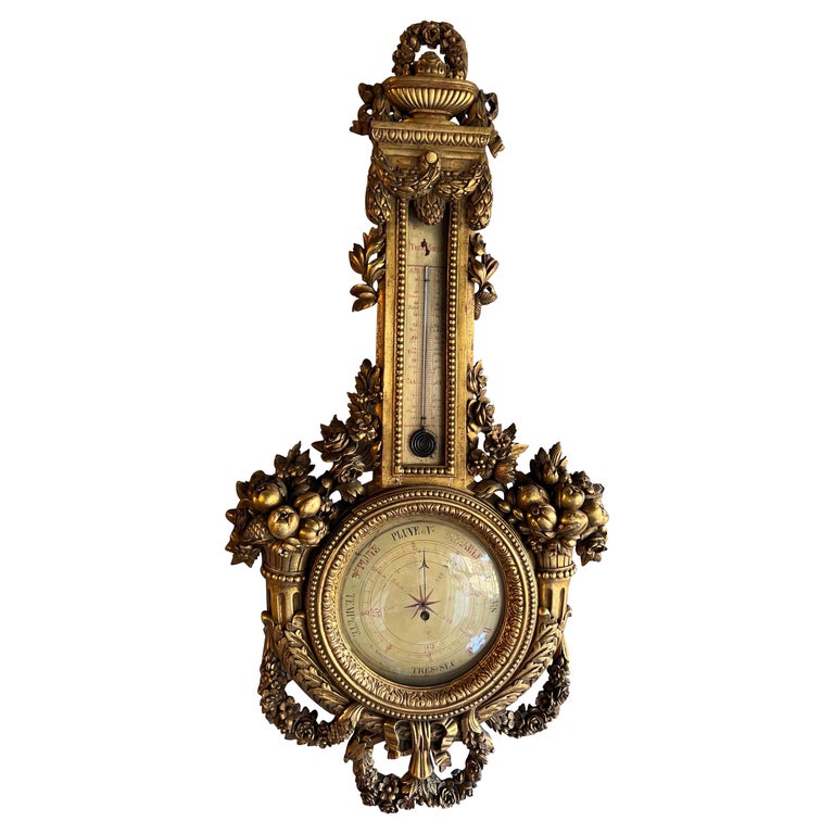19th Century French Giltwood Barometer For Sale at 1stDibs