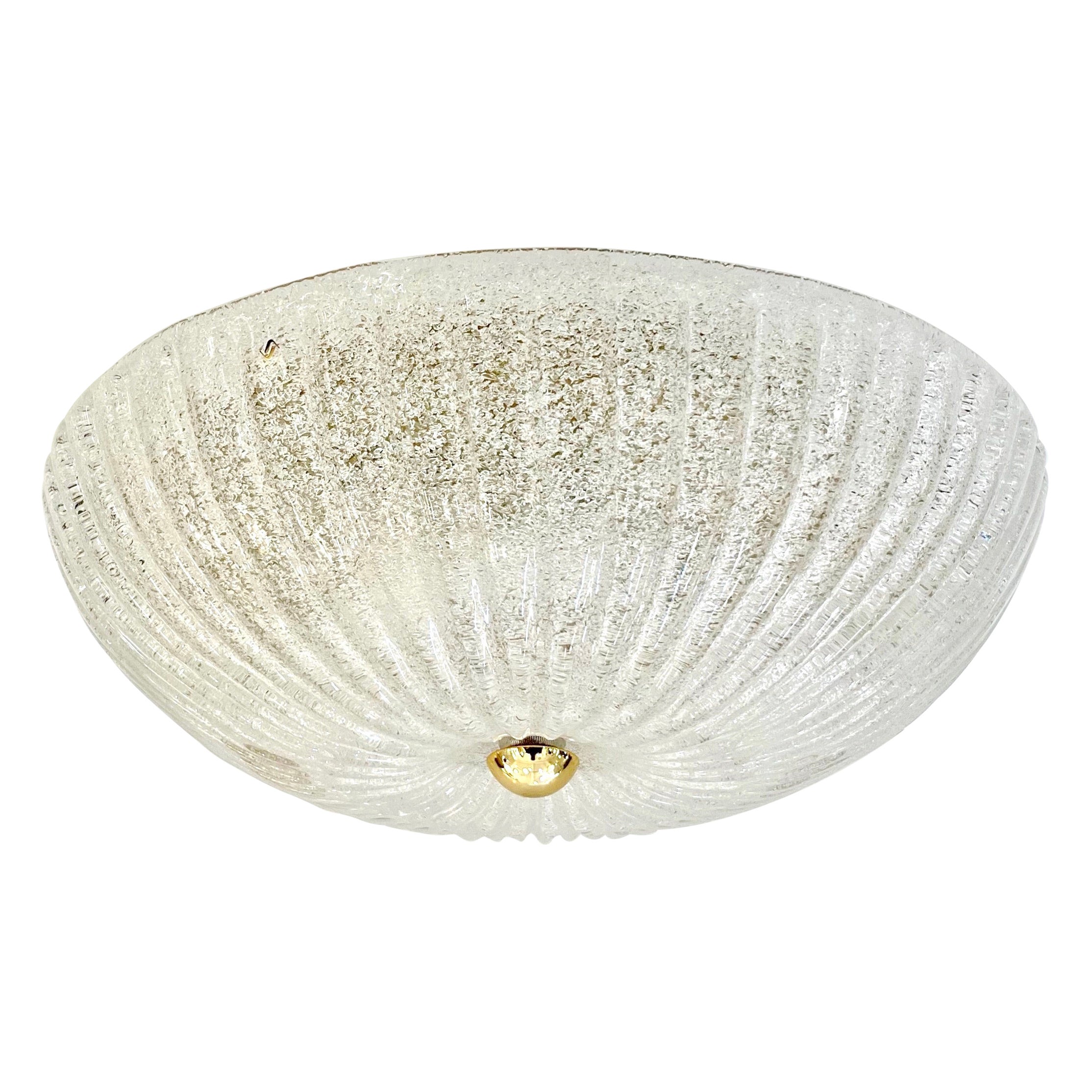 Italian Modern Cream Gold Murano Glass Brass Pair of Round Sconces ...