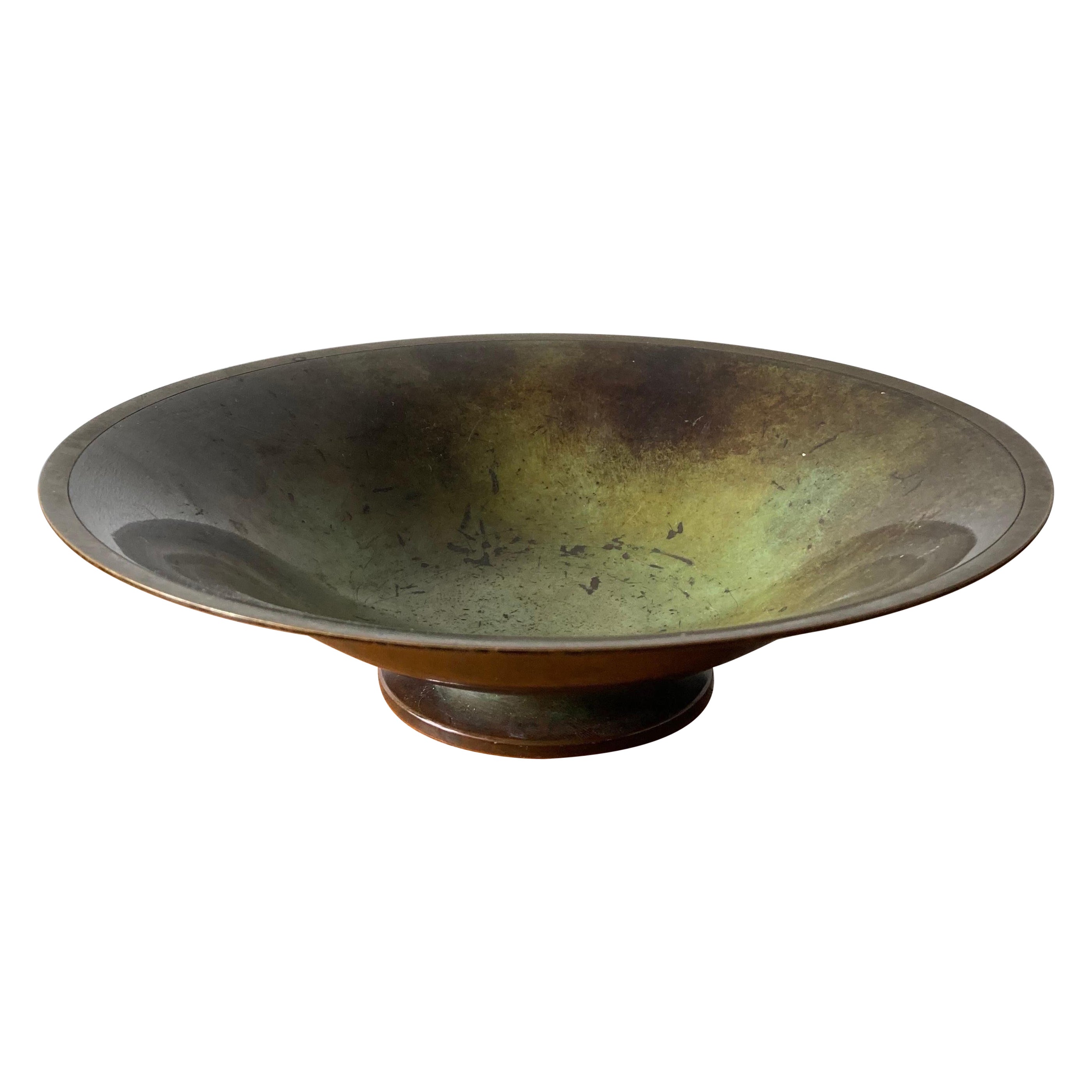 Solid Bronze ‘Sequoia’ Bowl/Winged Vessel/Footed Dish in Ebony Patina ...