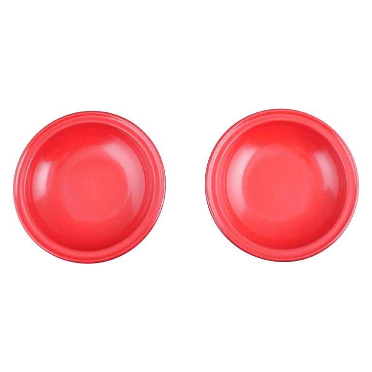 Two French ceramic deep plates with red glaze. Late 1900s. For Sale at ...