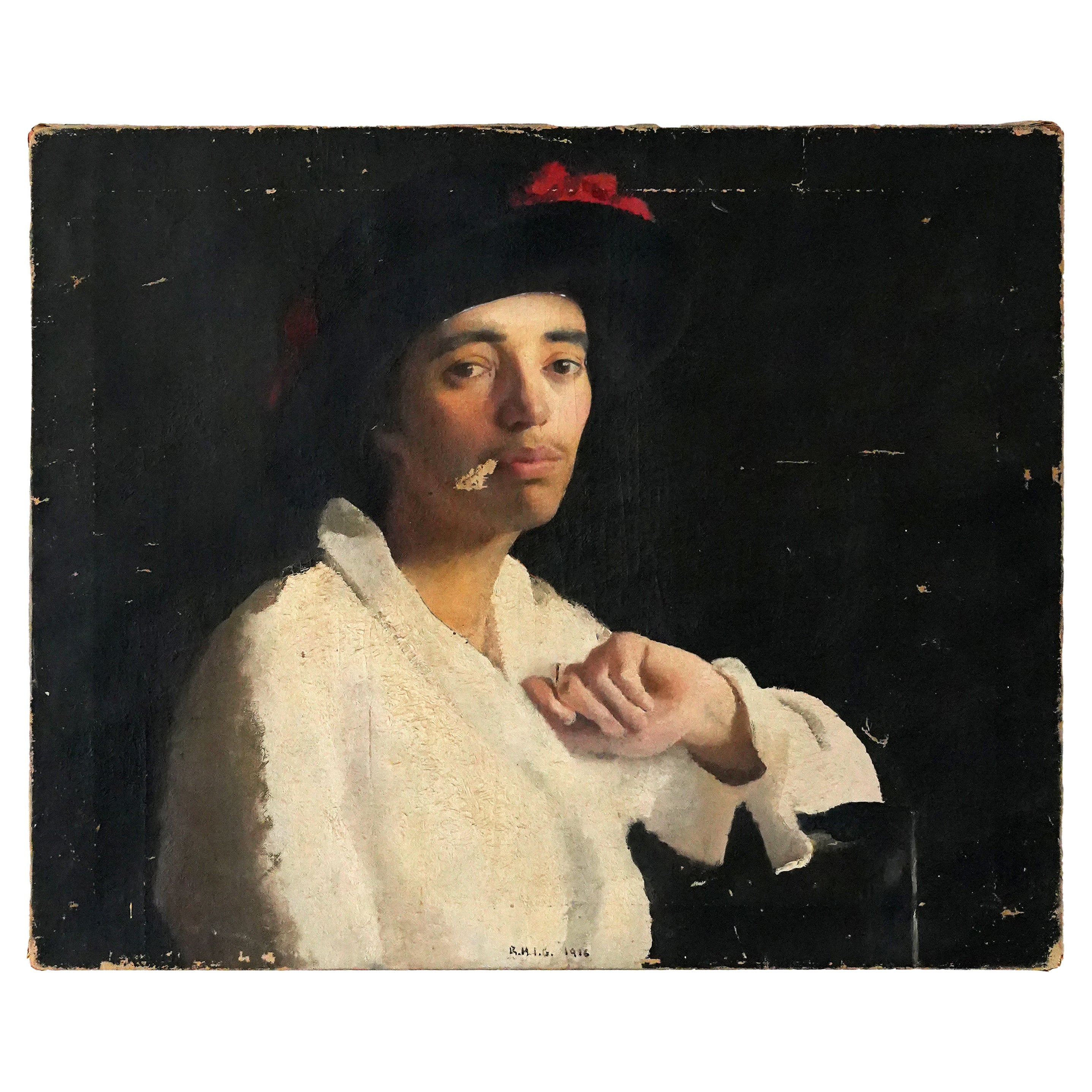 Robert Hale Ives Gammel, Portrait of Boy in Hat, C. 1916 at 1stDibs