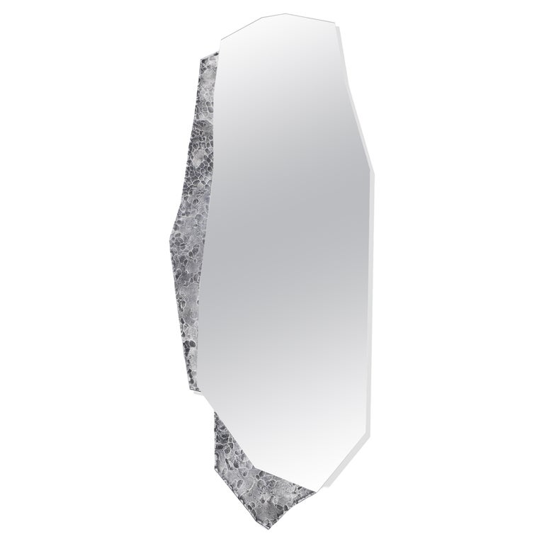 Contemporary Steel and silver Fragment Mirror by Roches and Frères For ...