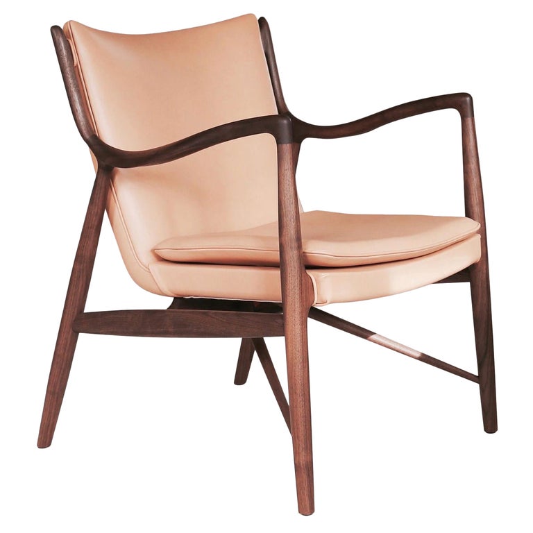 Finn Juhl 45 Chair Wood and Leather by House of Finn Juhl For Sale at ...